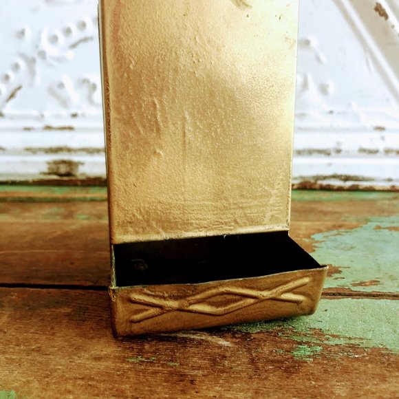 Accents | Vintage Tin Shabby Metal Match Holder Match Safe | Poshmark